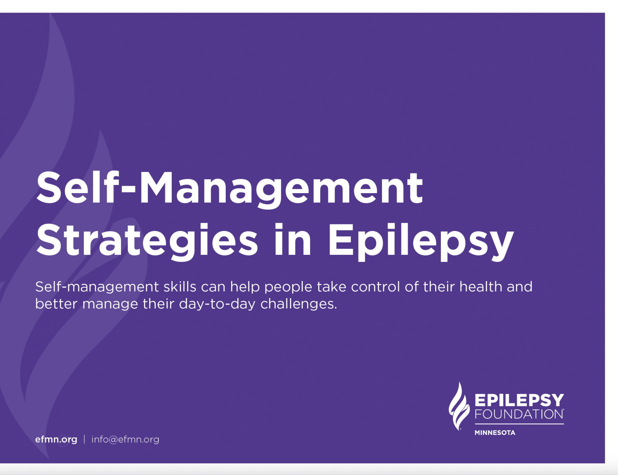 Self-Management Strategies in Epilepsy - Epilepsy Foundation of Minnesota